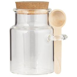 IB Laursen Glaskrug mit Korken und Holzl&ouml;ffel 140 ml, 7,7 x 6 x 9,2 cm skandinavische Deko Online Shop