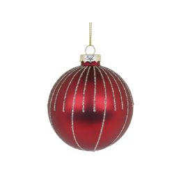 Chic Antique Weihnachtskugel mit Glitzer, rot D8 cm, Modell 3 skandinavische Deko Online Shop
