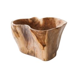 Invicta Interior Dekoschale aus Teakholz Flowers &Oslash; 38-42 cm, H&ouml;he 25 cm skandinavische Deko Online Shop