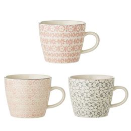 Bloomingville C&eacute;cile Tasse gro&szlig;, Rose, Steingut 3er-Set &Oslash; 9,5 x H8 cm, 3er-Set skandinavische Deko Online Shop