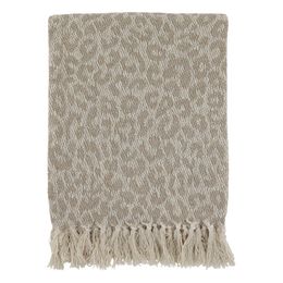 Chic Antique Aix Plaid aus Garn&uuml;berschuss, Leopardmuster 150 x 130 cm, braun skandinavische Deko Online Shop