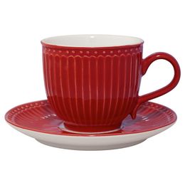 GreenGate Tasse & Untertasse Alice red skandinavische Deko Online Shop