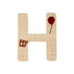 Rice Raffia Buchstaben Sticker H, Schmetterling und Ballon skandinavische Deko Online Shop