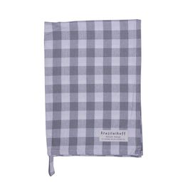 Krasilnikoff Geschirrhandtuch gro&szlig; kariert aus Baumwolle 50x70 cm, grau skandinavische Deko Online Shop