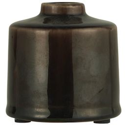 IB Laursen Kerzenhalter f&uuml;r Stabkerze Ragnhild aus Keramik H8 x &Oslash;7,8 cm, dunkelbraun skandinavische Deko Online Shop