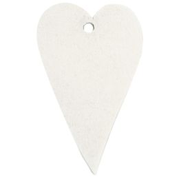IB Laursen Herzanh&auml;nger Geschenkanh&auml;nger aus Holz 3,5 x 5,5 cm, wei&szlig; skandinavische Deko Online Shop