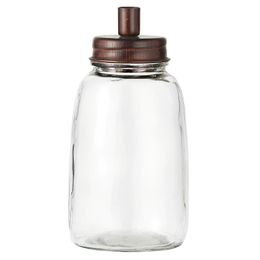 IB Laursen Kerzenhalter f&uuml;r d&uuml;nne Kerzen mit Metalldeckel H17,5 x &Oslash;8,5 cm, braun