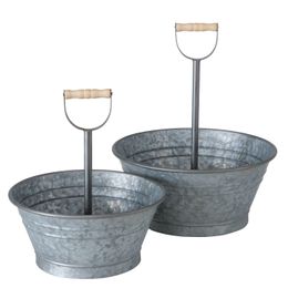 Boltze Pflanztopfhalter Jackson 2-teilig &Oslash; 31/37 cm, H&ouml;he 34/44 cm skandinavische Deko Online Shop