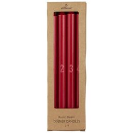 IB Laursen Adventskerze 1-4 Schachtel mit 4 Kerzen H&ouml;he 29, &Oslash; 2.2 cm, rot skandinavische Deko Online Shop