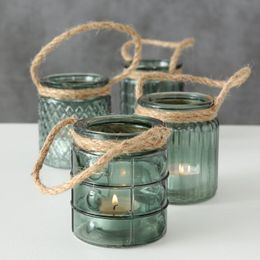 Boltze Windlicht Trax 4er Set H9/&Oslash;8 cm, t&uuml;rkis skandinavische Deko Online Shop