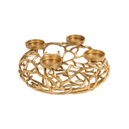 Invicta Interior Kerzenhalter Abstract 4-flammig &Oslash; 38 cm, gold skandinavische Deko Online Shop
