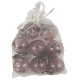 IB Laursen T&uuml;te mit 8 Weihnachtskugeln mini &Oslash; 3,3 cm, rosa skandinavische Deko Online Shop