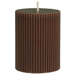IB Laursen Stumpenkerze gerillt H&ouml;he 9, &Oslash; 6.8 cm, hazelnut skandinavische Deko Online Shop