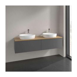 Villeroy & Boch Villeroy und Boch Antao Waschtisch-Unterschrank K39051GK 160x36x50cm, Hahnlochbohrung, Waschbeckenplattenfarbe honey oak, anthracite matt lacquer