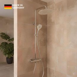 CARLDIX Duschsystem mit Thermostat 71000100-00 Aufputz, Komplettset, Regendusche 300 mm, Chrom