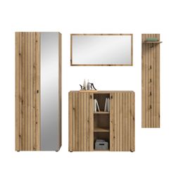 Garderobe Station 4-tlg. Eichefarben