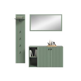 Garderobe Station 3-tlg. Graugr&uuml;n