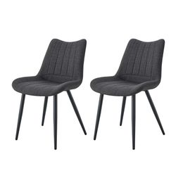 Stuhl-Set Lotta 2er-Set Anthrazit