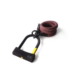 texlock eyelet D-lock chateau red 120 cm - Seil mit B&uuml;gelschloss - Fahrradschloss Textilschloss