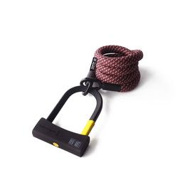 texlock eyelet D-lock chateau red 160 cm - Seil mit B&uuml;gelschloss - Fahrradschloss Textilschloss