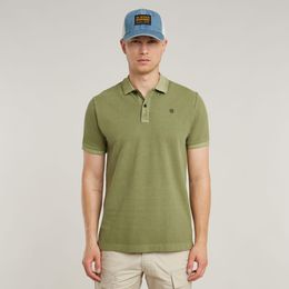 G-Star Raw Poloshirt G-STAR "Dunda Slim Fit", Herren, Gr. L, mayfly gd, Piqu&eacute;, Obermaterial: 95% Baumwolle, 5% Elasthan, unifarben, slim fit normal, Shirts, Logostickerei auf der Brust