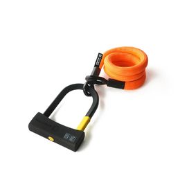 texlock eyelet D-lock acid orange 120 cm - Seil mit B&uuml;gelschloss - Fahrradschloss Textilschloss