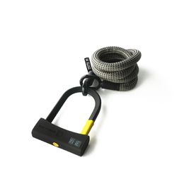 texlock eyelet D-lock electric grey 160 cm - Seil mit B&uuml;gelschloss - Fahrradschloss Textilschloss