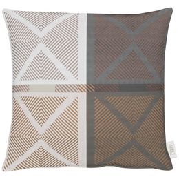 Dekokissen Apelt "VERONA2" Gr. 1, braun (braun, gemustert), B:49cm L:49cm, Polyester, Dekokissen_Sitzkissen_Kissenh&uuml;llen, Kissenh&uuml;lle ohne F&uuml;llung, 1 St&uuml;ck