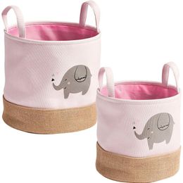 Aufbewahrungskorb zeller PRESENT "Elefant", rosa, B:25cm H:25cm &Oslash;:25cm, Polyester, Aufbewahrungsboxen, Niedliches Elefanten Tiermotiv