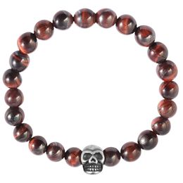 Adelia&acute;s Kettenanh&auml;nger ADELIA&acute;S "Unisex Anh&auml;nger &ndash; Totenkopfanh&auml;nger aus Edelstahl mit Tigerauge", braun, Schmuckanh&auml;nger, Damen, Edelstahl, Kettenanh&auml;nger, Zum Verschenken &ndash; passend f&uuml;r viele Anl&auml;sse