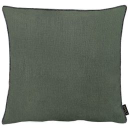 Dekokissen Apelt "Stone", gr&uuml;n (gr&uuml;n, unifarben), B:59cm L:59cm, Obermaterial: 95% Polyester, 5% Leinen, Dekokissen_Sitzkissen_Kissenh&uuml;llen, mit Kettelrand