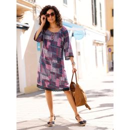 WITT Damen Tunikakleid im Patchwork-Druck, erika-jeansblau-bedruckt, Gr&ouml;&szlig;e 40