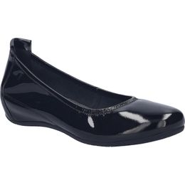 Ballerina Josef Seibel "Florina 05, black-black", Damen, Gr. 37, schwarz (schwarz, schwarz), Obermaterial: 100% Rindsleder Leather cow., Schuhe Ballerina
