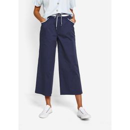 bonprix Baumwoll Papertouch- Culotte mit Bequembund, blau, Gr.38, Sportliche Papertouch-Culotte mit Bindeband und Bequembund, 98% Baumwolle