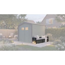 Sitztruhe Weka "optionale Erweiterung f&uuml;r Gartenhaus Killarney", graugr&uuml;n, antharzit, B:50cm H:63cm T:235cm, Massivholz, Sitzb&auml;nke, verschiedene Farben und Gr&ouml;&szlig;en