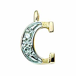 Adelia&acute;s Buchstabenanh&auml;nger ADELIA&acute;S "Buchstabenanh&auml;nger C 585 Gold ( 14K ) mit Diamant ( 0,02 ct )", silber, Schmuckanh&auml;nger, Damen, 0,02 VVS = sehr sehr kleine Einschl&uuml;sse mit Diamant, Gold