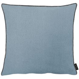 Dekokissen Apelt "Stone", denim, unifarben, B:46cm L:46cm, Leinen, Polyester, Dekokissen_Sitzkissen_Kissenh&uuml;llen, mit Kettelrand