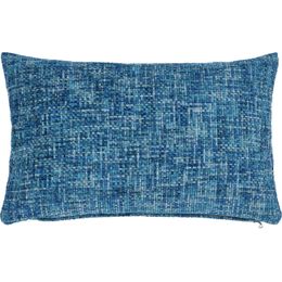 Dekokissen done. "Twist", blau (petrol, meliert), B:40cm H:1cm L:60cm, Polyester, Dekokissen_Sitzkissen_Kissenh&uuml;llen, Geflochtene Optik