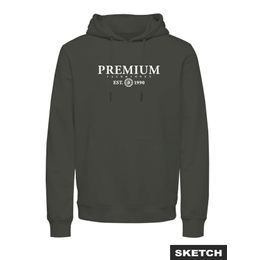 Jack & Jones Kapuzensweatshirt JACK & JONES "JPRBLACHARLES SWEAT HOOD FST", Herren, Gr. M, peat, angeraute Sweatware, Obermaterial: 100% Polyester, bedruckt, regular fit normal, Rundhals, Rippb&uuml;ndchen, Sweatshirts