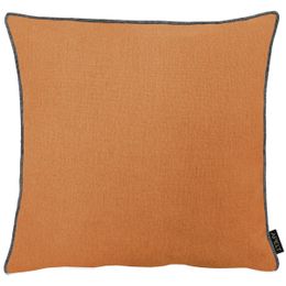 Dekokissen Apelt "Stone", terra, unifarben, B:46cm L:46cm, Leinen, Polyester, Dekokissen_Sitzkissen_Kissenh&uuml;llen, mit Kettelrand