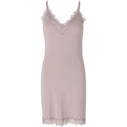 Unterkleid rosemunde "Billie Strap Dress", Damen, Gr. 46, N-Gr, rosa (vintage powder), Single Jersey, Obermaterial: 90% Polyester, 10% Elasthan, unifarben, schmal kniefrei, tiefer V-Ausschnitt, Kleider Unterkleid, mit Spitze, V-Ausschnitt, verstellbare Tr&auml;ger, elegant, Polyestermix