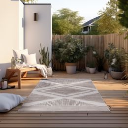 Teppich ELLE DECORATION "Rhombus, In- und Outdoor", beige (linen), B:120cm H:5mm L:170cm, Polypropylen, Teppiche, Teppich, Flachgewebe, In-& Outdoor, Modern, Wendeteppich, Balkon, Wohnzimmer
