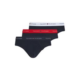 Slip "3P BRIEF DTM", Herren, Gr. S (48), 3 Stk., blau (des sky, primary rot, wei&szlig;), Jersey, Obermaterial: 95% Baumwolle, 5% Elasthan, Tommy Hilfiger Underwear, kontrastfarbene Details, k&ouml;rpernah, Unterhosen Slip, mit Logo-Elastikbund
