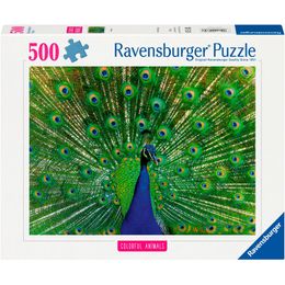 Puzzle Ravensburger "Colorful Animals, Peacock", bunt, Puzzles, KinderB:49,3cm H:36,2cm, Pappe, Made in Germany, B:49,3cm H:36,2cm