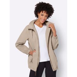 WITT Damen Freizeitjacke mit Lederimitat-Paspeln, beige, Gr&ouml;&szlig;e 40