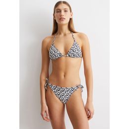 Marc O'Polo Triangel-Bikini-Top MARC O'POLO "Millefleur", Damen, Gr. M, N-Gr, blau (millefleur print schwarz navy), Elasthan, Polyamid, gemustert, Bikini-Oberteile, Blumen-Design, schnelltrocknend, zum Knoten im Nacken & R&uuml;cken