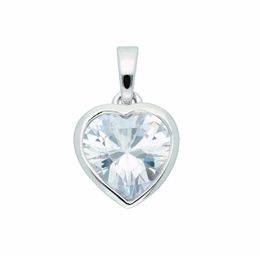 Adelia&acute;s Kettenanh&auml;nger ADELIA&acute;S "Herzanh&auml;nger 925 Silber mit Zirkonia &ndash; Silberanh&auml;nger Herz", silber, Schmuckanh&auml;nger, Damen, mit Zirkonia, Silber 925 (Sterlingsilber), Kettenanh&auml;nger, Silberanh&auml;nger Herz