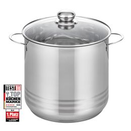 Kochtopf ELO Basic "Brillant", silber (silberfarben), H:22cm &Oslash;:24cm, T&ouml;pfe, Suppentopf, Gro&szlig;raumtopf, &Oslash; 24 cm, 9 Liter, Induktion