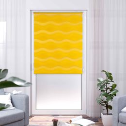 Doppelrollo K-home "Welle", gelb, B:40cm H:150cm, Polyester, Rollos, im Festma&szlig;