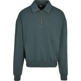 Sweater Urban Classics "Urban Classics Herren Shirt Collar Crew", Herren, Gr. XL, bottlegr&uuml;n, 65% Baumwolle, 35% Polyester, unifarben, Sweatshirts Sweater
